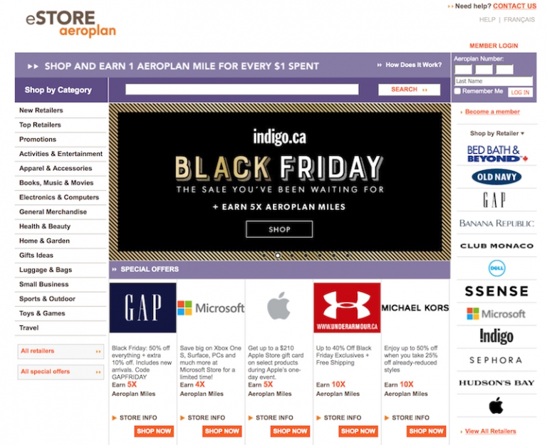 Aeroplan Black Friday Promotion - Earn Up To 10x The Miles On eStore ...